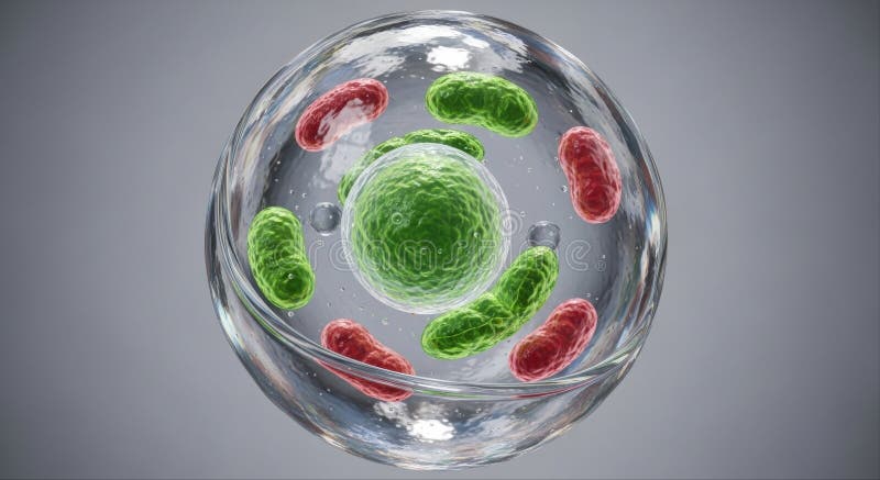 Highly Magnified 3d Render of a Single Cell Revealing Its Intricate ...