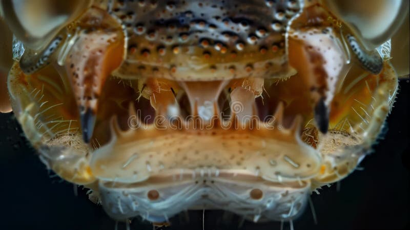 A Highly Magnified Image of a Grasshoppers Mandible Highlighting Its ...