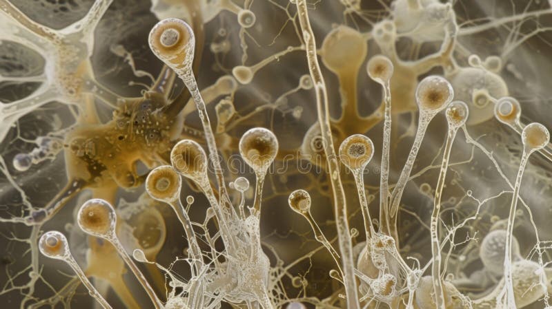 A Highly Magnified Image of Individual Hyphae Showcasing the Unique ...