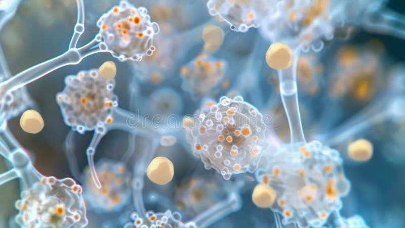 A Highly Magnified Image of Individual Hyphae Showcasing the Unique ...