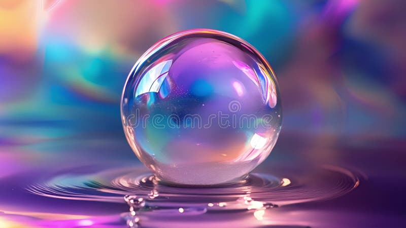 A Single Bubble Floating on Water Stock Footage - Video of shimmer ...