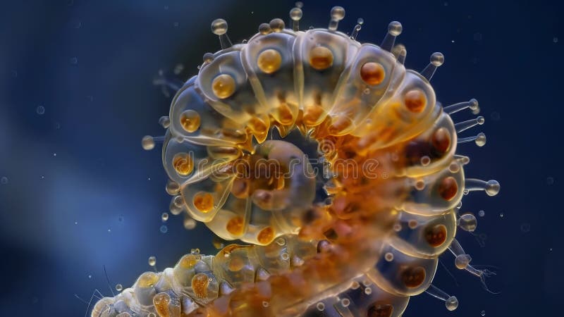 A Highly Magnified Image of a Tiny Insect Larvae with Its Soft and ...