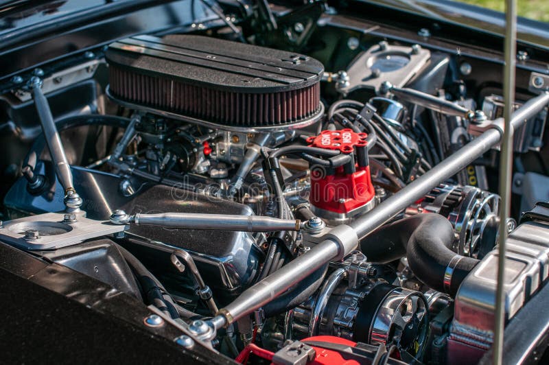 A Highly Modified Engine Restored for Competition Showing Stock Photo ...