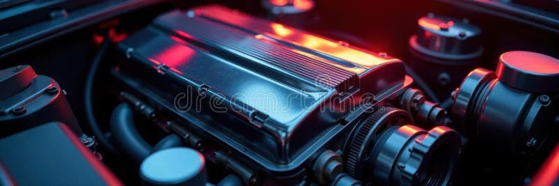 Highly Polished Engine Components, Intense Light, Shine, Low Key Stock ...