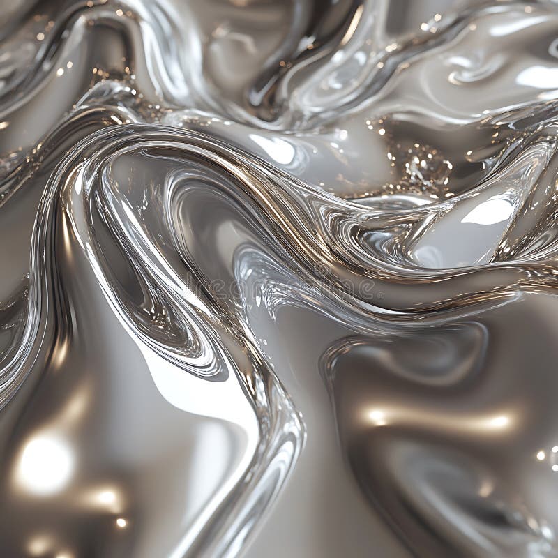 Highly Polished Liquid Metallic Silver Surface Reflects Ambient Light ...
