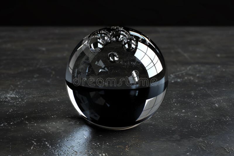Reflective Sphere on Dark Surface Stock Illustration - Illustration of ...