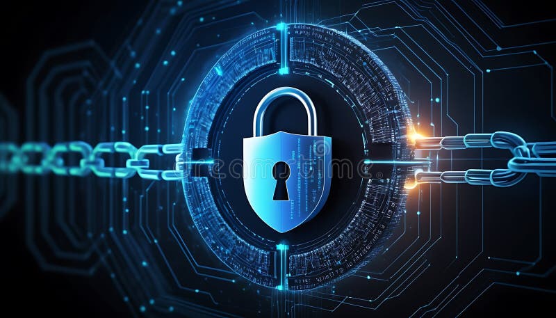 Cyber Security Strong Block Chain Data Protection with Glowing ...