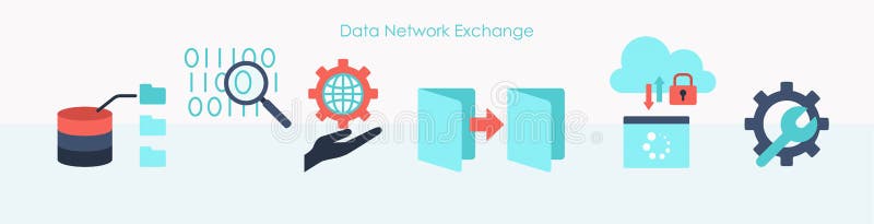 Highly Protected Data Network Elements Flat Set Stock Vector ...