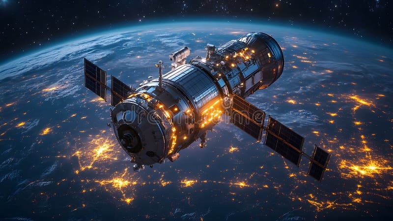 Realistic Space Station Orbiting Earth Stock Photos - Free & Royalty ...