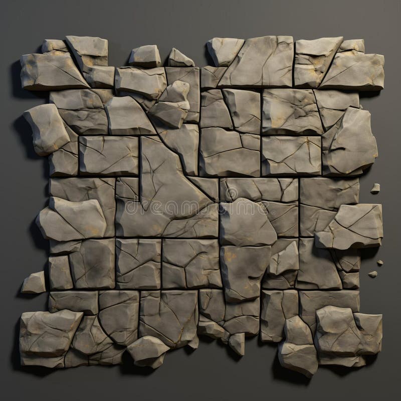 Highly Realistic 3d Ashlar Wall with Irregular Stone Texture Stock ...