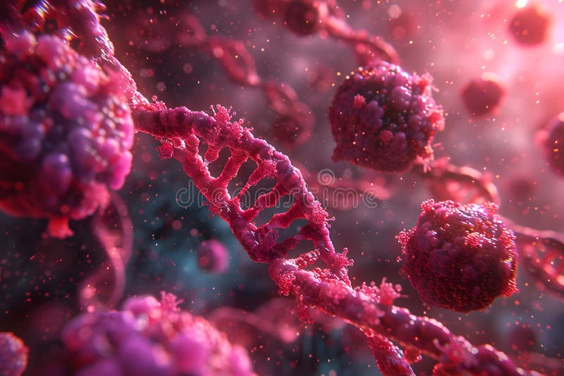 A Highly Realistic 3D Scene of DNA Strands and Microscopic Particles ...