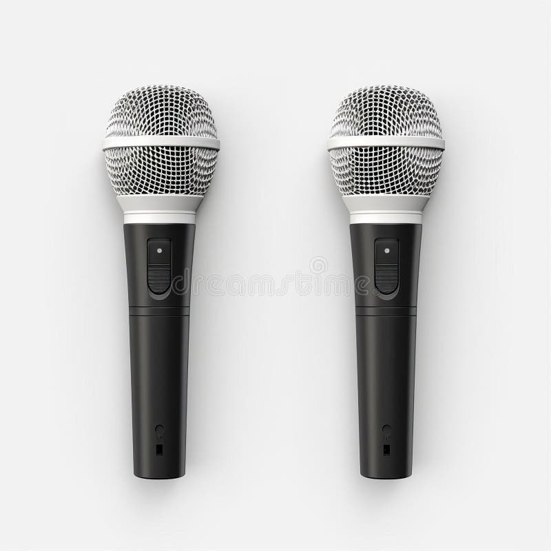 Highly Realistic Empty Microphone Mockup with White Background Stock ...