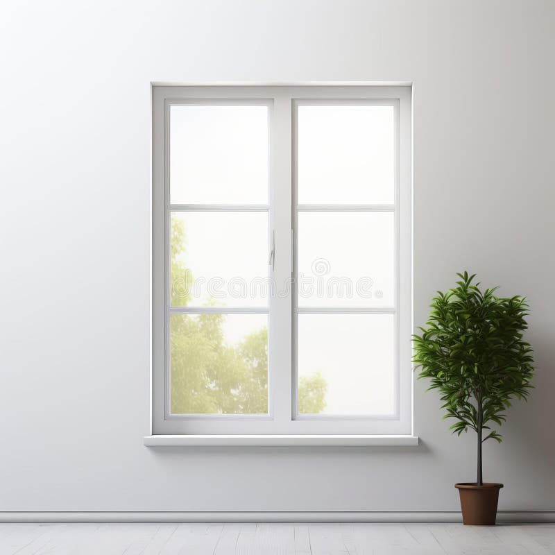 Highly Realistic Empty Window Mockup with White Background Stock ...