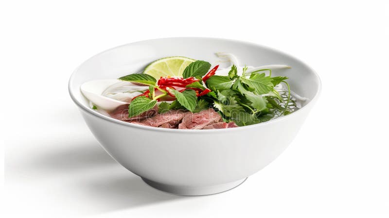 Highly Realistic and Finely Detailed Image of a Bowl of Vietnamese Pho ...