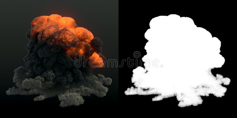 Highly Realistic Fire Explosions with Dark Smoke and Alpha Matte 3d ...