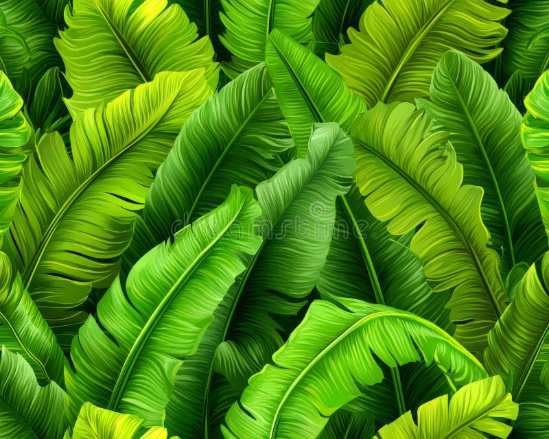 Highly Realistic Green Leaf Pattern Wallpaper with a Natural Appearance ...