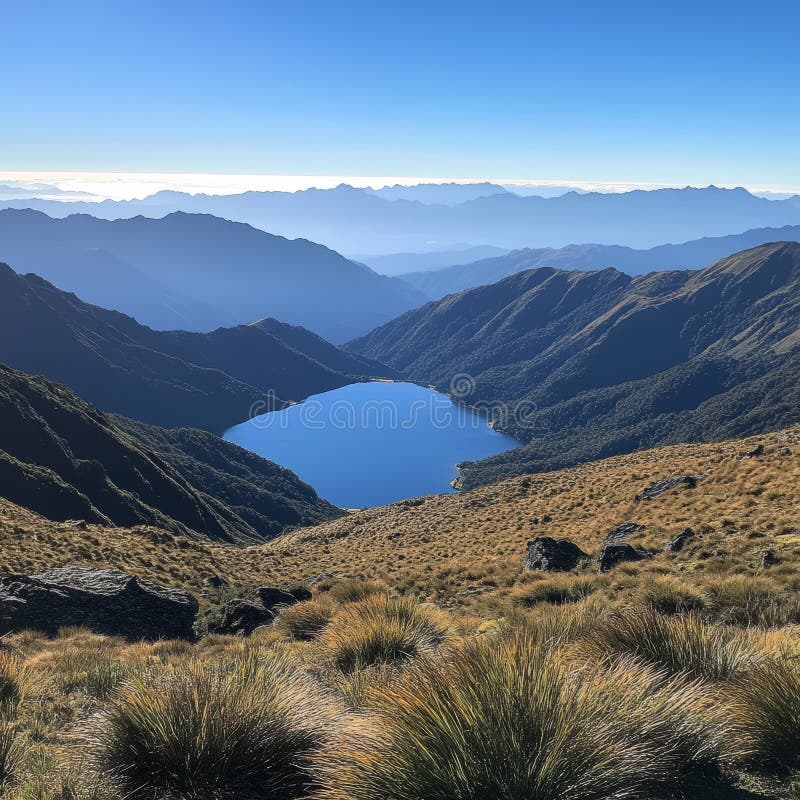 Highly Rendering of Alpine Landscape with Lakes and Mountains in ...