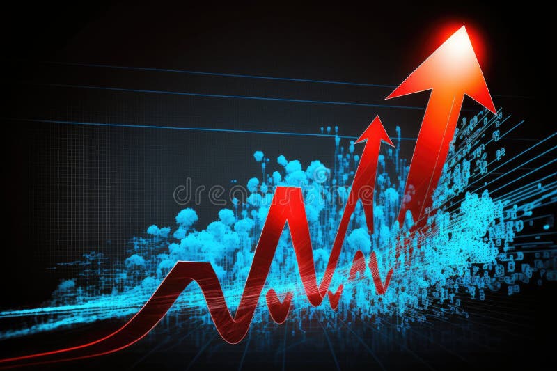 Highly Rendering of Business Graph in Abstract Background with Arrow ...