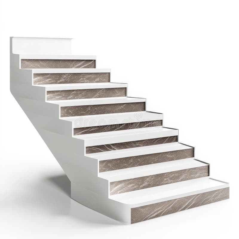 Highly Rendering of Stairs on White Background. Eps 10 Vector File ...