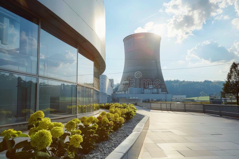 A Highly Secure Nuclear Power Plant. Natural Light. Stock Photo - Image ...