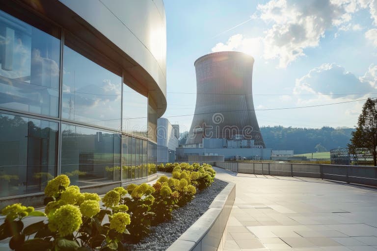A Highly Secure Nuclear Power Plant. Natural Light. Stock Photo - Image ...