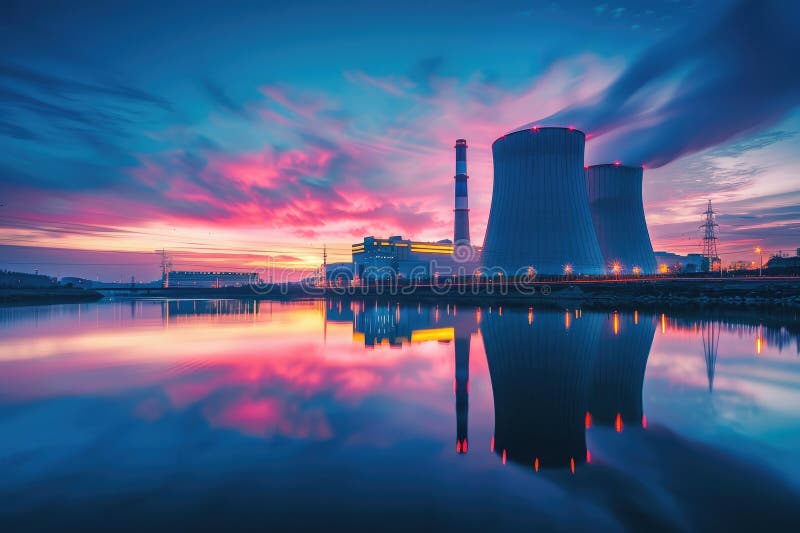 A Highly Secure Nuclear Power Plant. Natural Light. Stock Image - Image ...