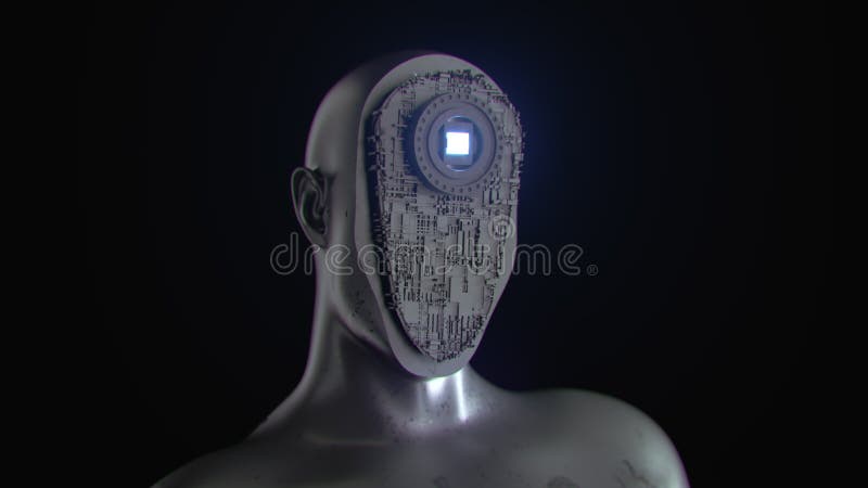 Highly Stylised Render of an Advanced Cyborg, Android, Robot, AI. Stock ...