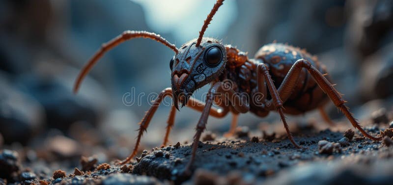 A Highly Stylized Close-up of a Large Ant. Stock Illustration ...