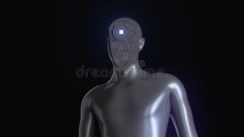 Highly Stylized Render of an Advanced Cyborg, Android, Robot, AI. Stock ...