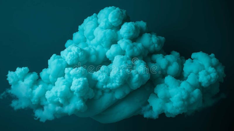 A Highly Stylized, Turquoise Cloud Formation Set Against a Dark ...