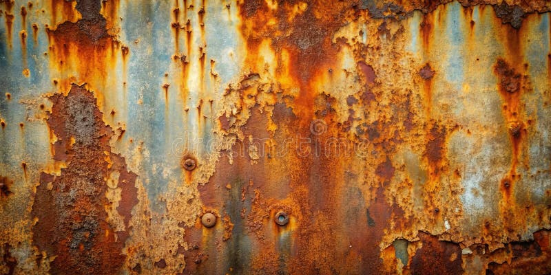 Highly Textured Rusty Metal Surface with Flaking Paint and Visible ...