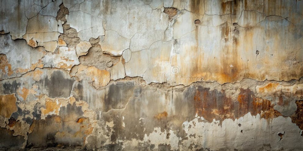 Highly Textured Weathered Wall Surface Showing Extensive Cracking and ...