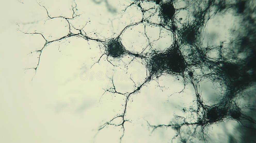 Microscopic Nerve Cell Structure Neuron Network Interconnected Brain ...