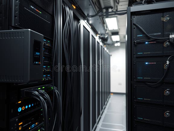 Highperformance Network Server Rack In A Modern Data Center Infrastructure For Efficient