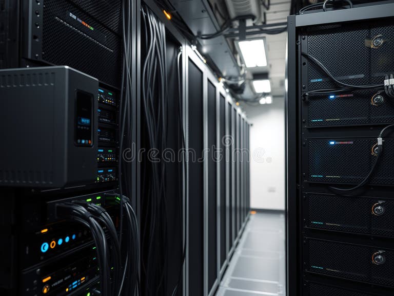 Highperformance Network Server Rack In A Modern Data Center Infrastructure For Efficient