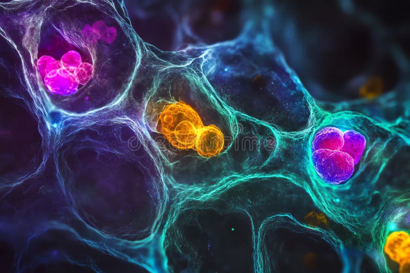 A Highpowered Microscopic Image of a Single Human Cell, with Its ...