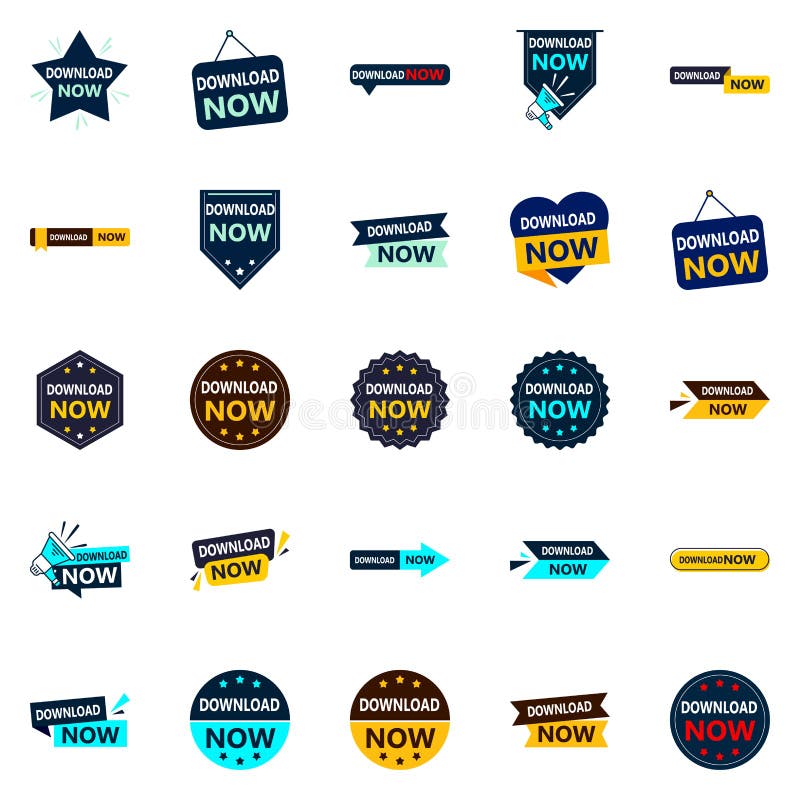 25 Highquality Download Now Sign Templates Stock Vector - Illustration ...