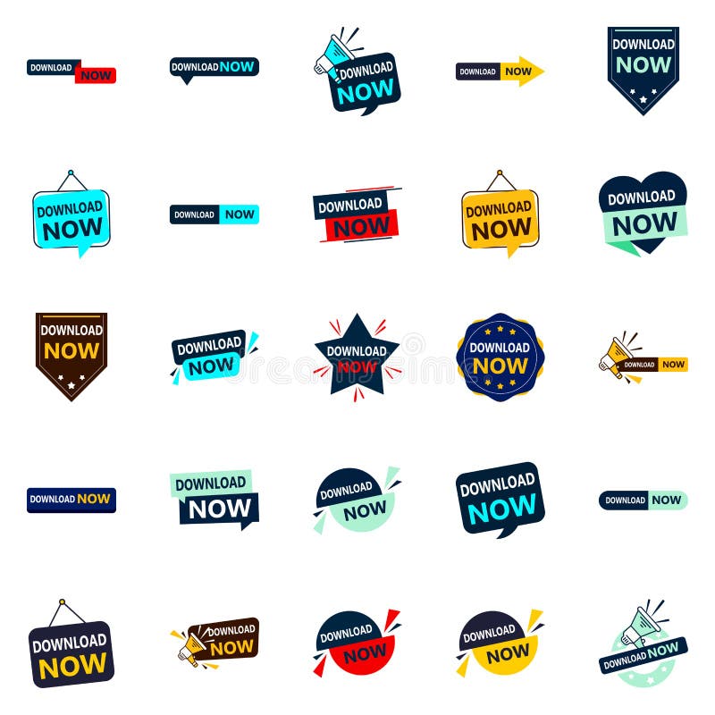 25 Highquality Download Now Sign Templates Stock Vector - Illustration ...