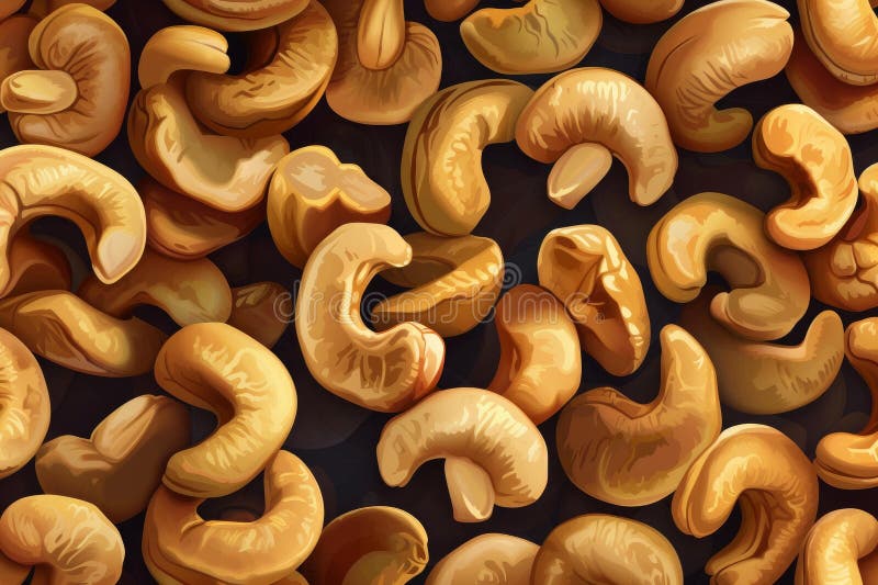 Seamless Cashew Nuts Pattern Background Stock Illustration ...