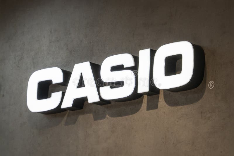 CASIO Logo on a Backlit Wall in a Professional Setting, Representing ...