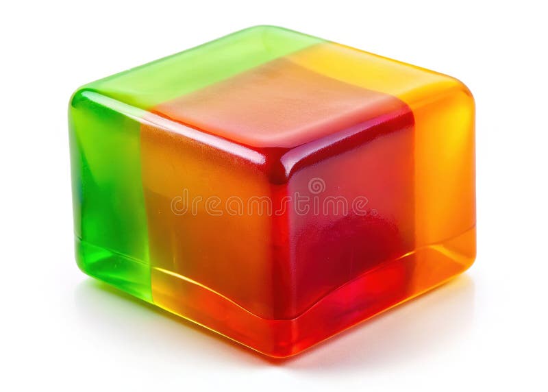 HighQuality Isolated Jelly Cube on White Background with Precise ...