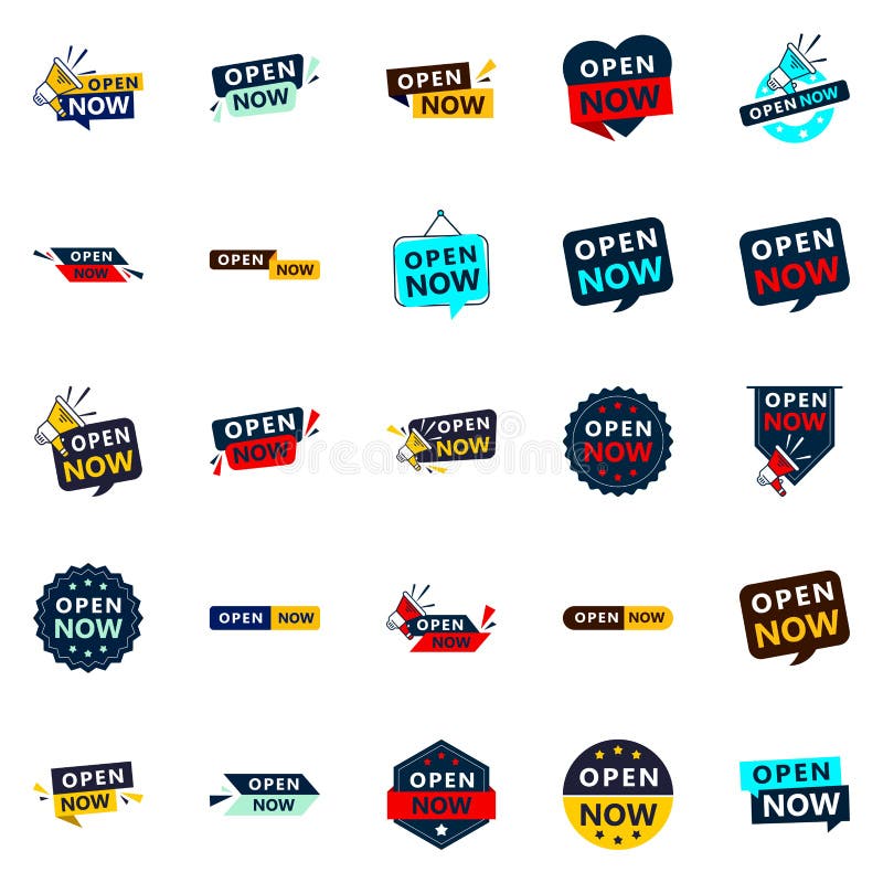25 Highquality Open Now Banners for Your Storefront Stock Vector ...