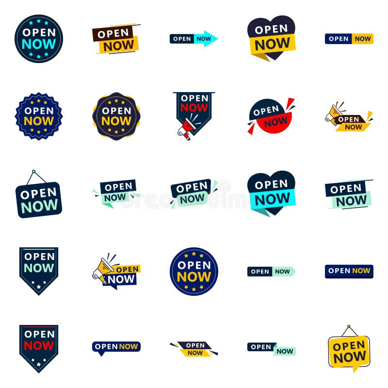 25 Highquality Open Now Banners for Your Storefront Stock Vector ...