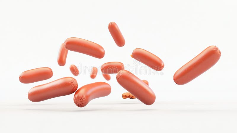 HighQuality Realistic 3D Hot Dog Pieces Falling in 8K Resolution Stock ...