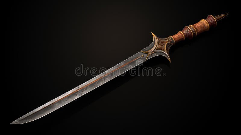 Detailed Illustration of a Legendary Sword, Perfect for Fantasy Games ...