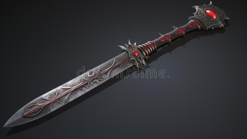 Detailed Illustration of a Legendary Sword, Perfect for Fantasy Games ...