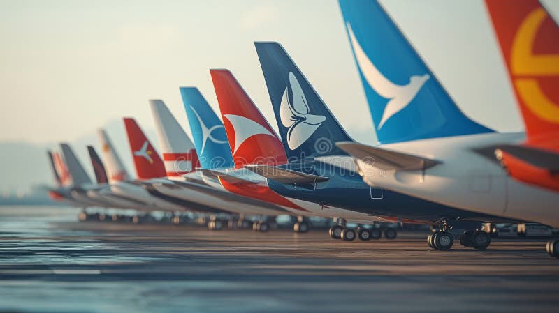 Highresolution 3D Art Featuring Minimalist Plane Tail Logos Stock ...