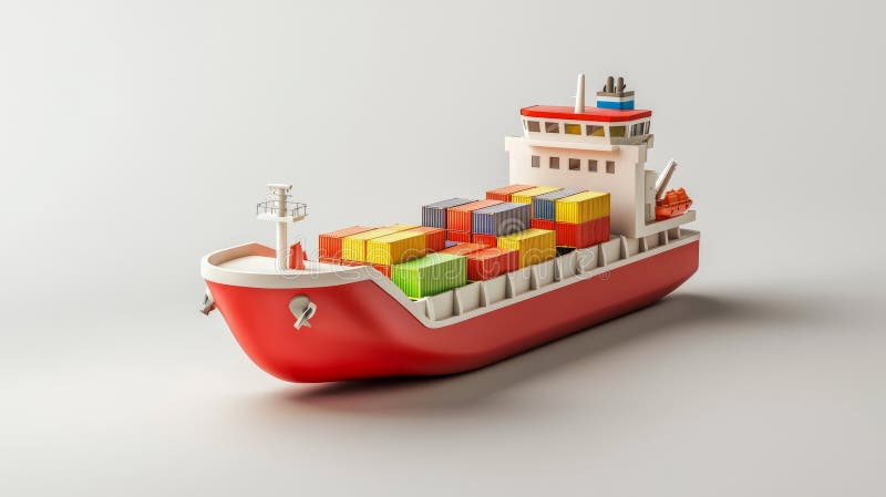 Highresolution 3D Render of Cargo Ship Loading Plan Stock Illustration ...