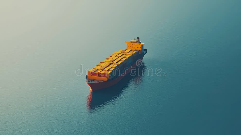 Highresolution 3D Render of Container Ship Navigation Chart Stock ...