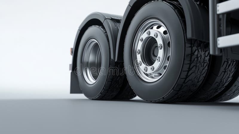 Highresolution 3D Render of Freight Truck Wheel and Chassis Stock ...